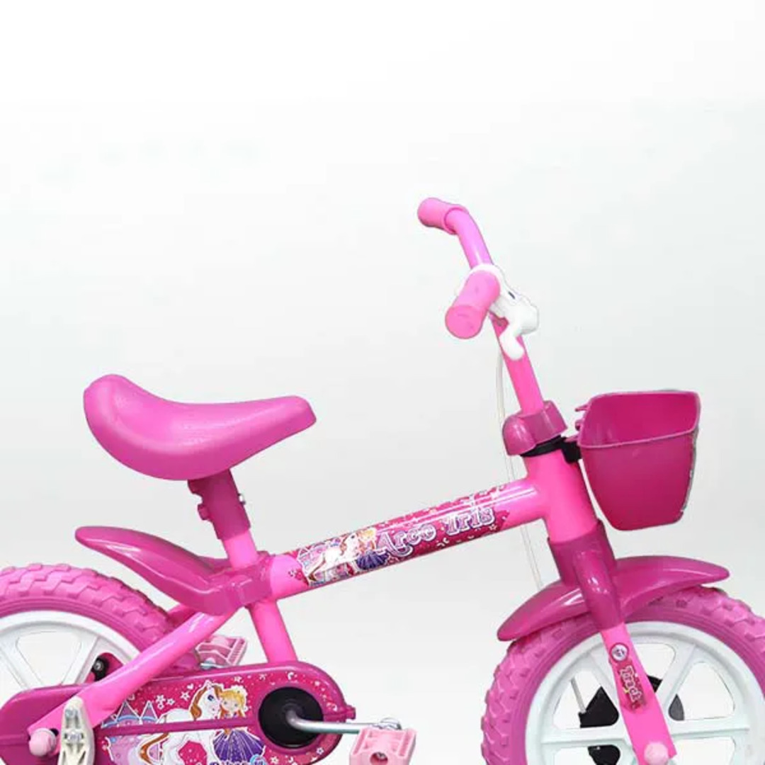 Bicicleta Infantil TK3 Aro 12 Arco Iris Rosa e Fuccia - Infinity Mega Store