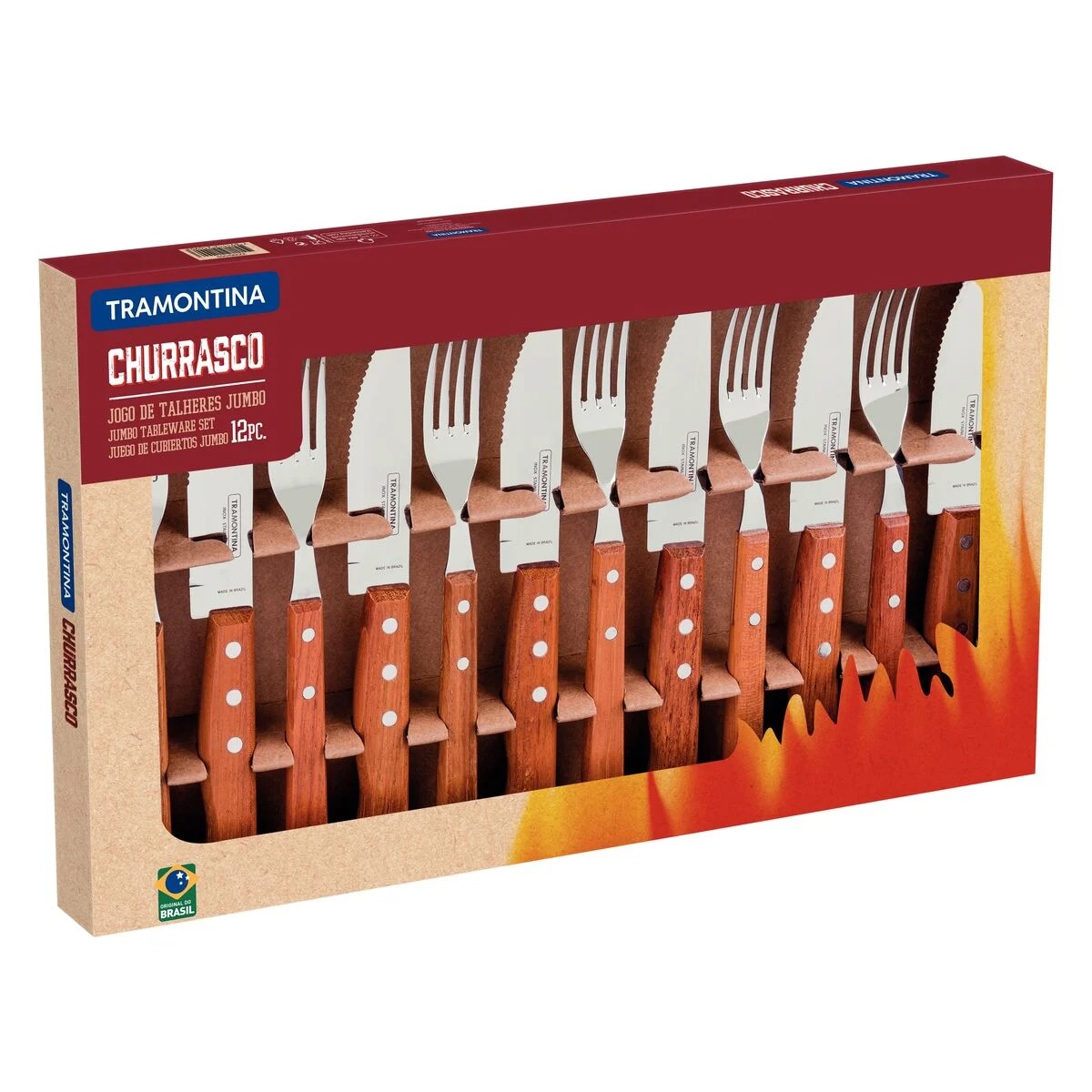 JOGO CHURRASCO INOX 12PC DYNAMIC TRAMONTINA - Infinity Mega Store